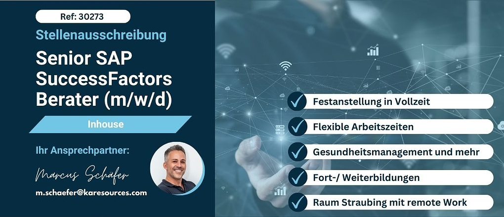 Senior SAP SuccessFactors Berater (m/w/d) Inhouse in Straubing | XING Jobs